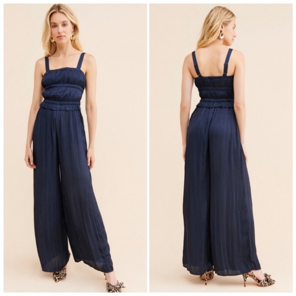 Anthropologie | Pants & Jumpsuits | Anthropologie Current Air Smocked Jumpsuit | Poshmark